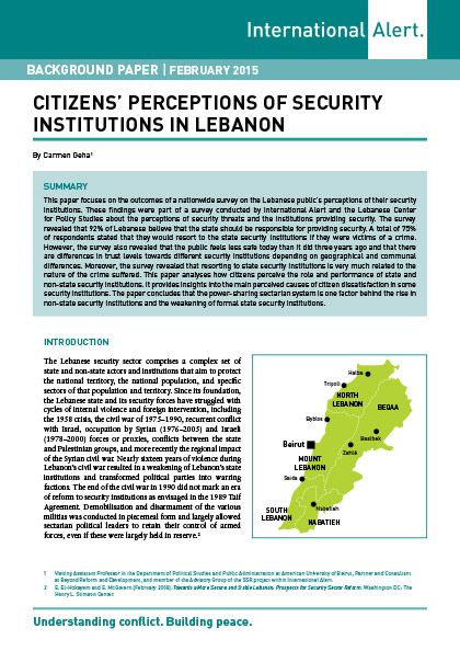Citizens’ perceptions of security institutions in Lebanon ...