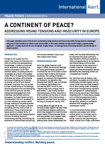 A continent of peace? Addressing rising tensions and insecurity in ...
