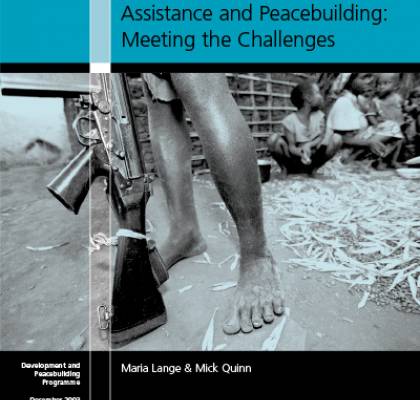 Conflict, humanitarian assistance and peacebuilding: Meeting the ...