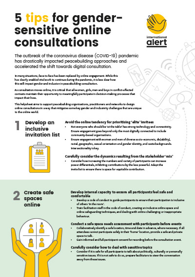 Conflict and gender sensitivity - International Alert