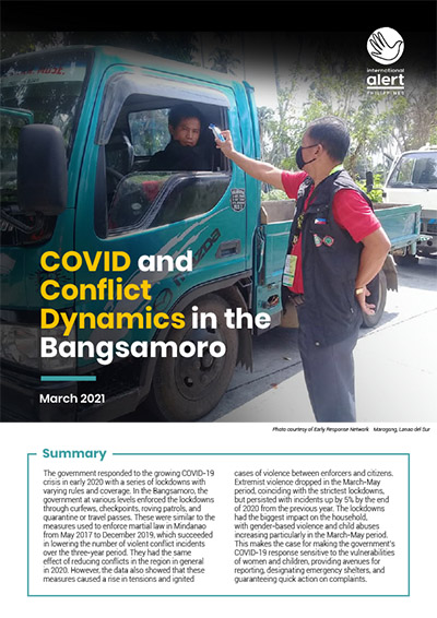 COVID and conflict dynamics in the Bangsamoro, Philippines ...