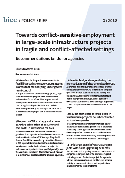 Towards conflict-sensitive employment in large-scale infrastructure ...