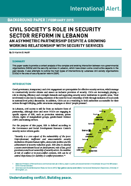 Civil society’s role in security sector reform in Lebanon: An ...