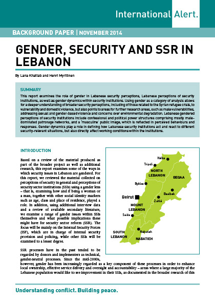 Gender, security and SSR in Lebanon - International Alert