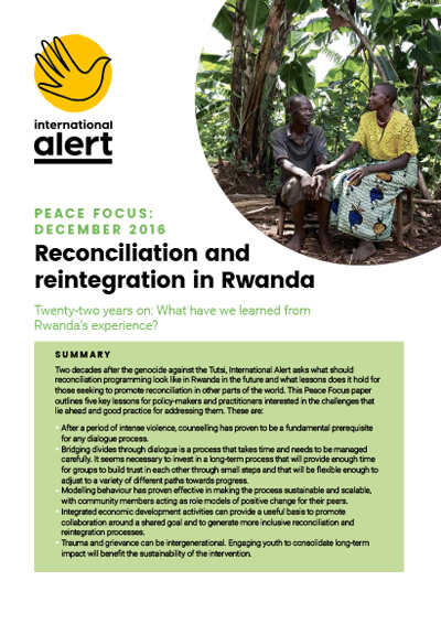 Reconciliation and reintegration in Rwanda: 22 years on, what have we ...